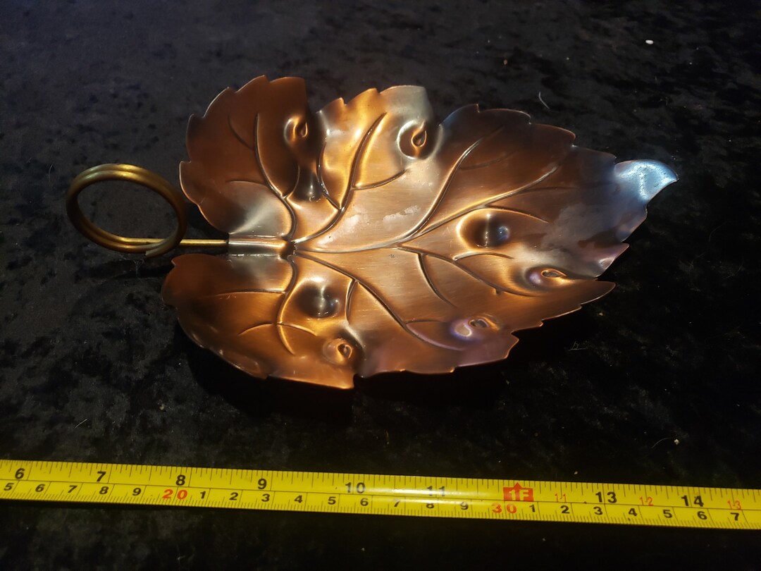 Vintage Coppercraft Leaf Tray - Etsy