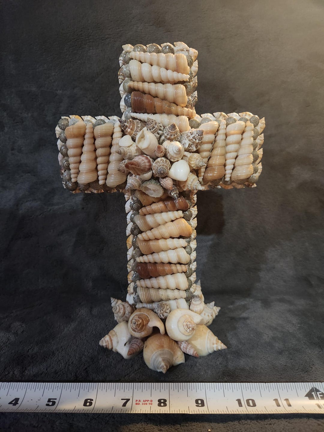 Seashell Crucifix Cross Figure Custom Made Sea Shells Mosaic 15hx9w ...
