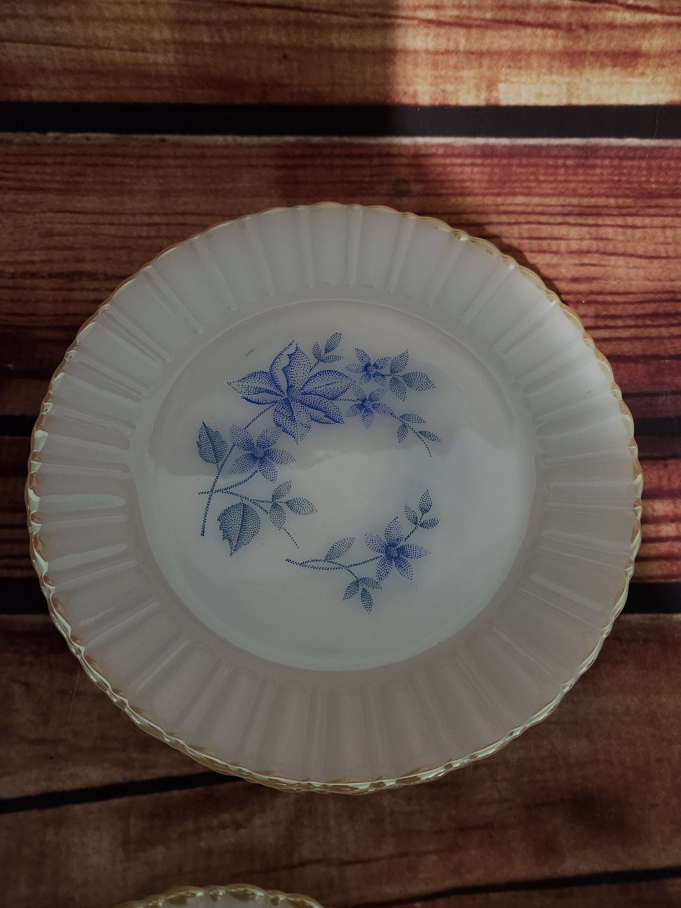 Vintage Set of 4 Vintage TERMOCRISA MEXICO Blue Dot Milk Glass - Etsy