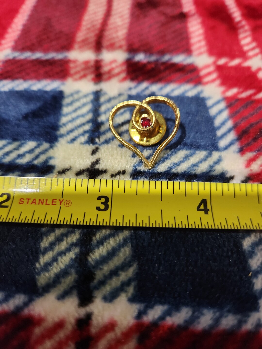 Vintage Heart With Ruby Red Gem Lapel Pin Brooch - Etsy