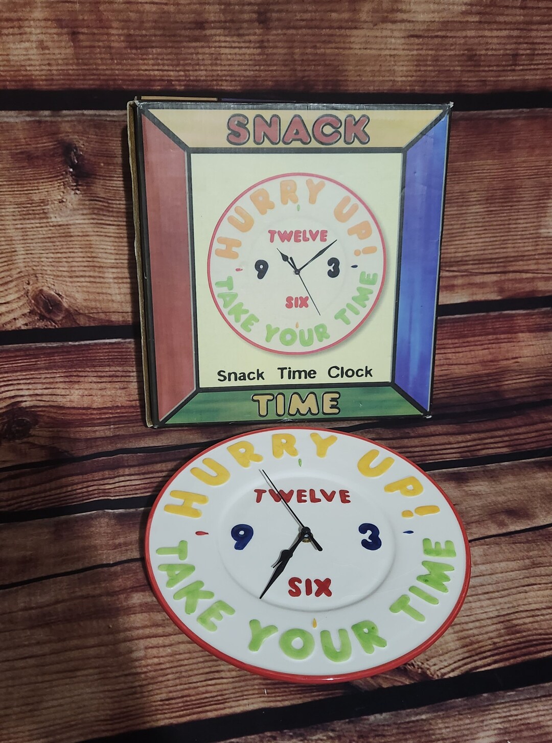 Vintage Colorful Snack Time Clock With the Box Included. - Etsy