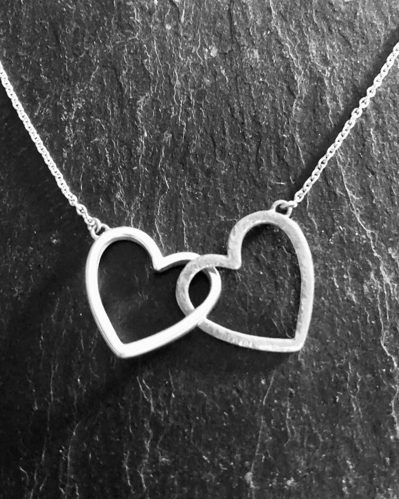 Individually Handmade Sterling Silver Interlocking Hearts Necklace - Etsy