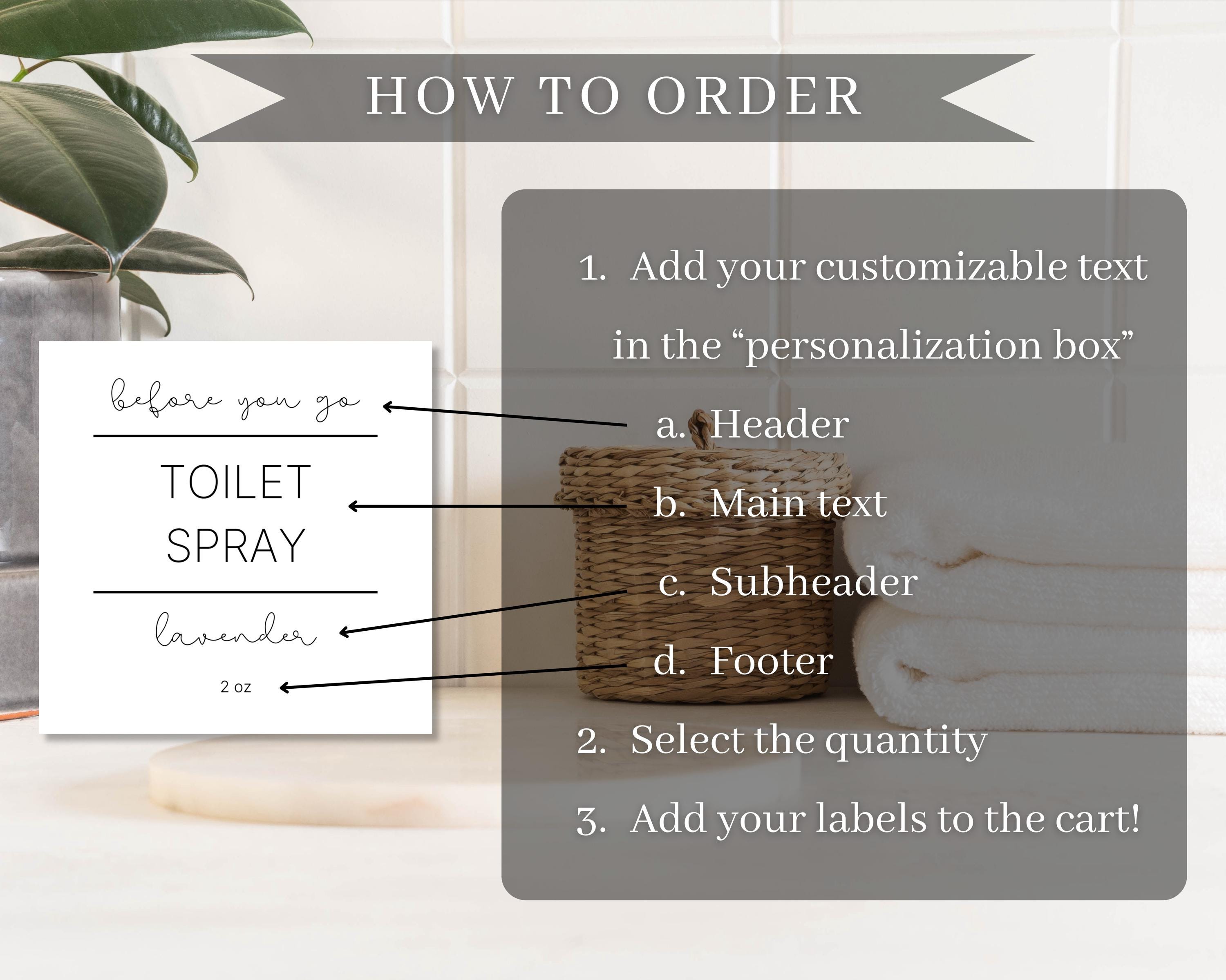 Customizable Toilet Spray Labels Before-you-go Labels Set of 20 ...