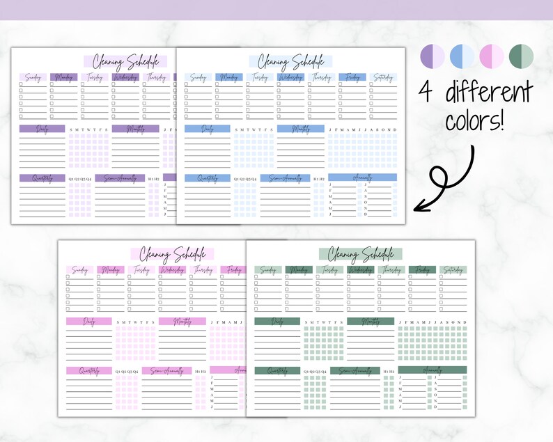 Printable Cleaning Schedule Template Household Cleaning Pre-filled ...