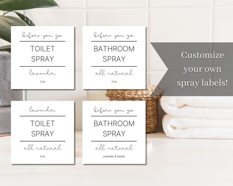 Customizable Toilet Spray Labels Before-you-go Labels Set of 20 ...