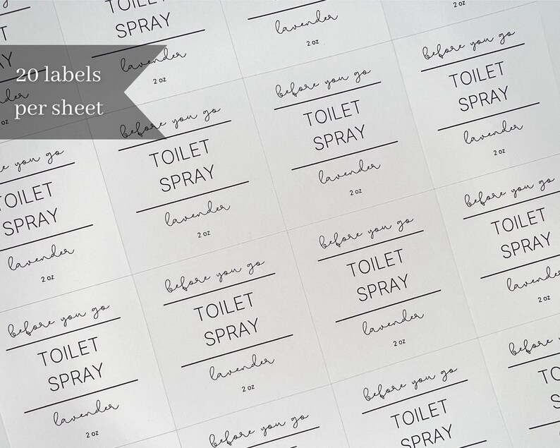 Customizable Toilet Spray Labels Before-you-go Labels Set of 20 ...