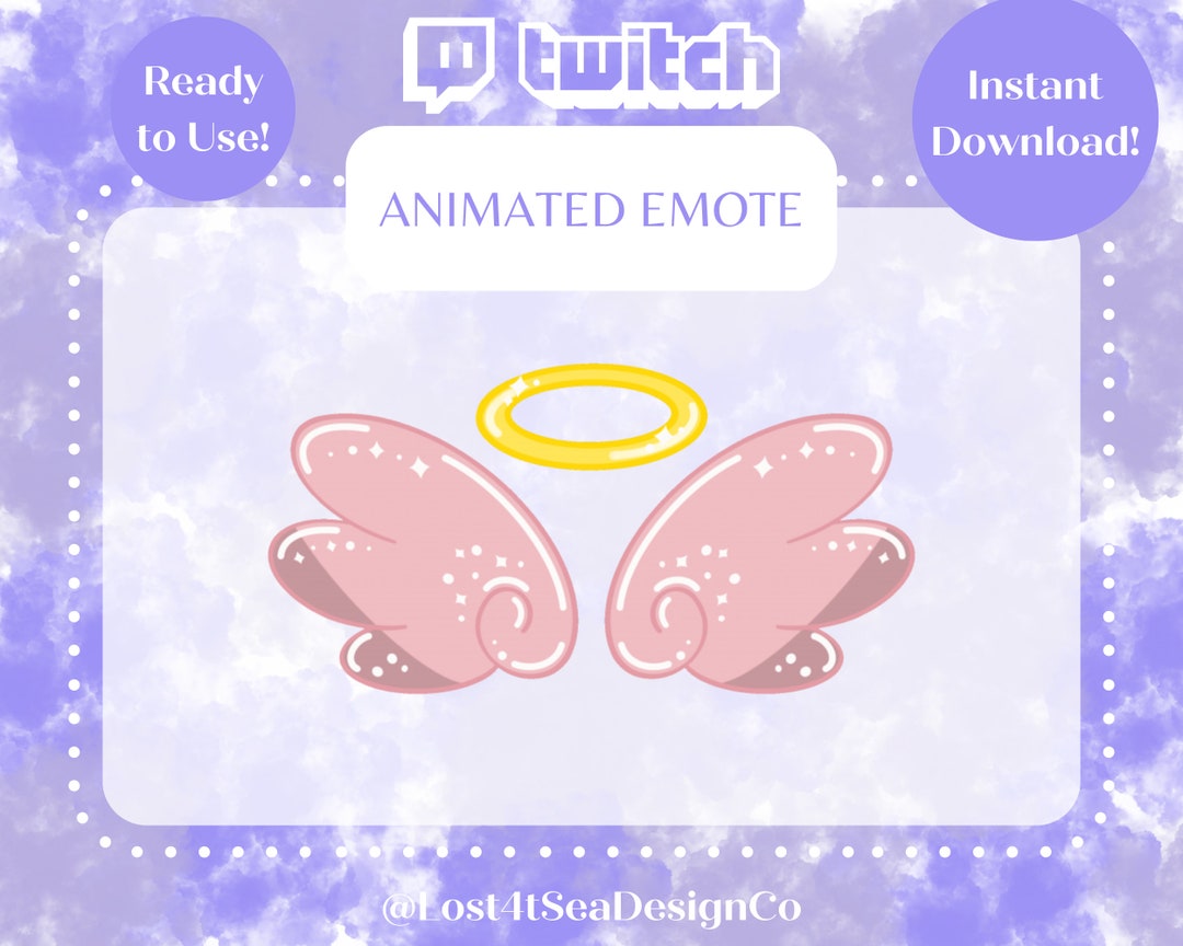 Cute Pink Angel Wings Animated Emote | Twitch/discord Streaming ...