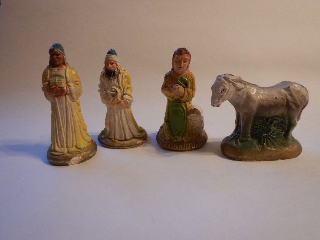 Vintage Chalkware Nativity Figures - Etsy
