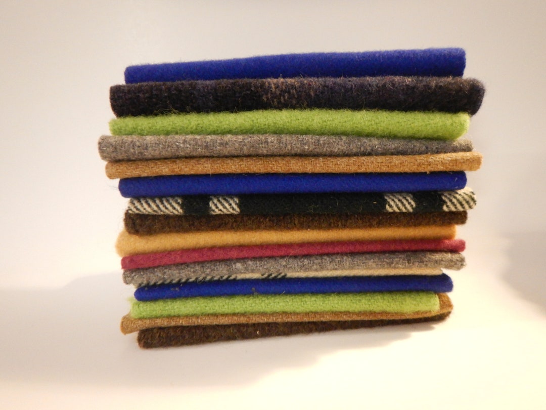 Large Wool Squares for Quilting, Crafting, and Sewing, Fulled From ...