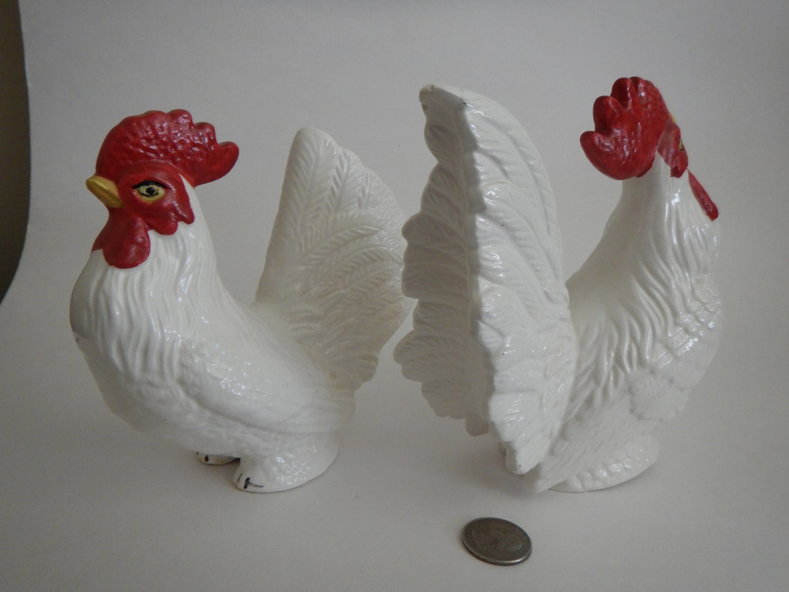 Vintage Lefton Chicken Hen and Rooster - Etsy