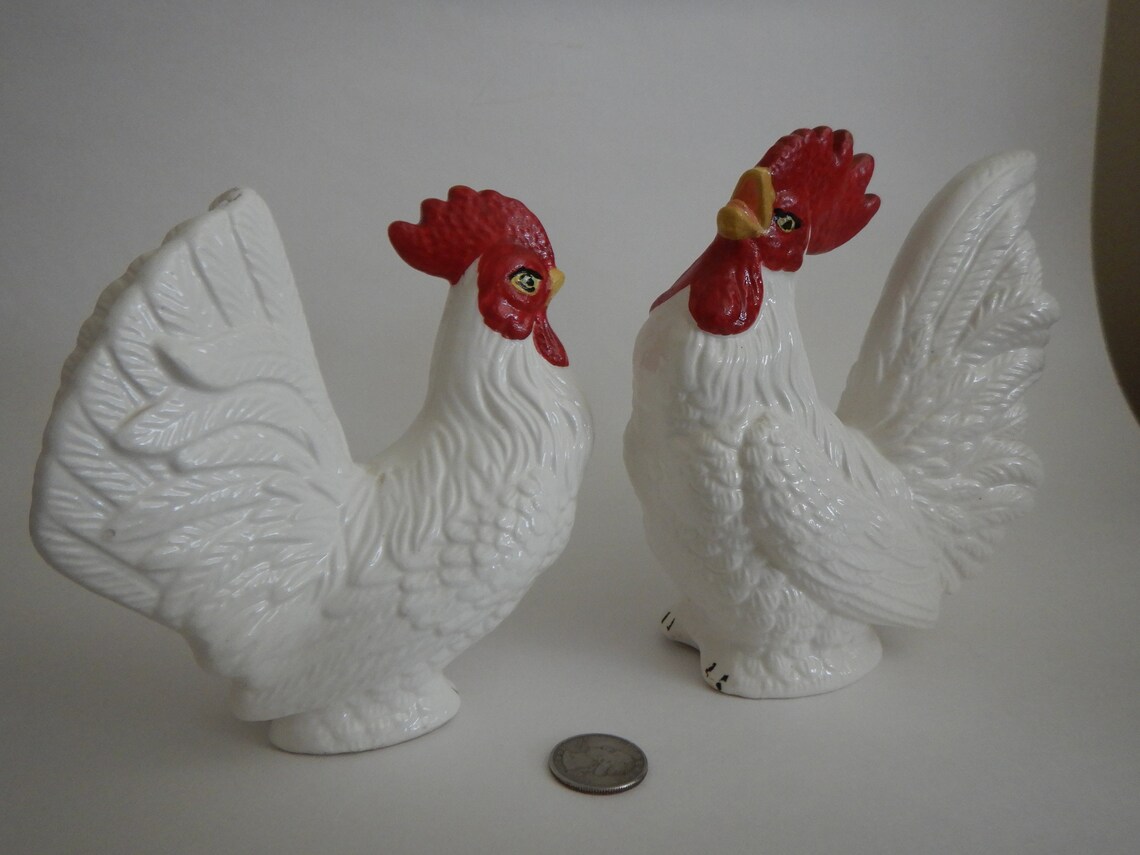 Vintage Lefton Chicken Hen and Rooster - Etsy