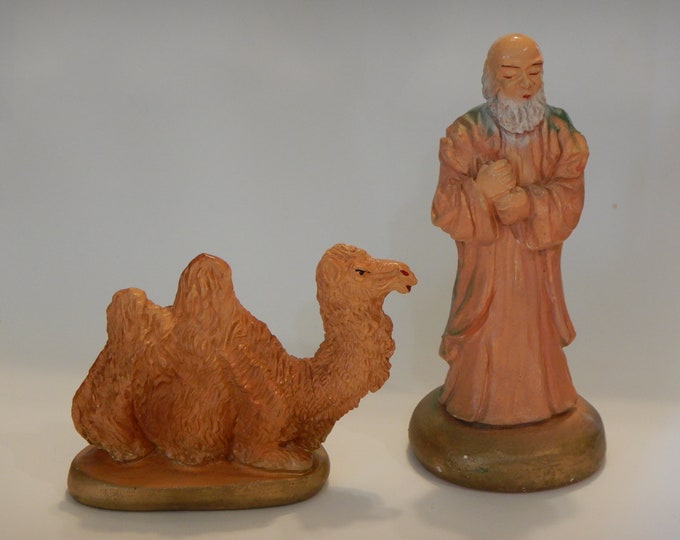 Vintage Nativity Creche Clay Figurines - Etsy