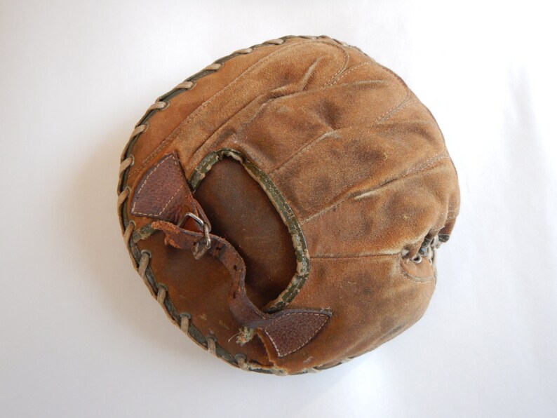 Vintage Leather Boys Model Baseball Catchers Glove With Buckle - Etsy