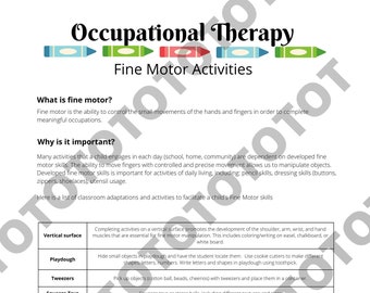 What is Occupational Therapy Parent Handout Pediatric Edition OT ...