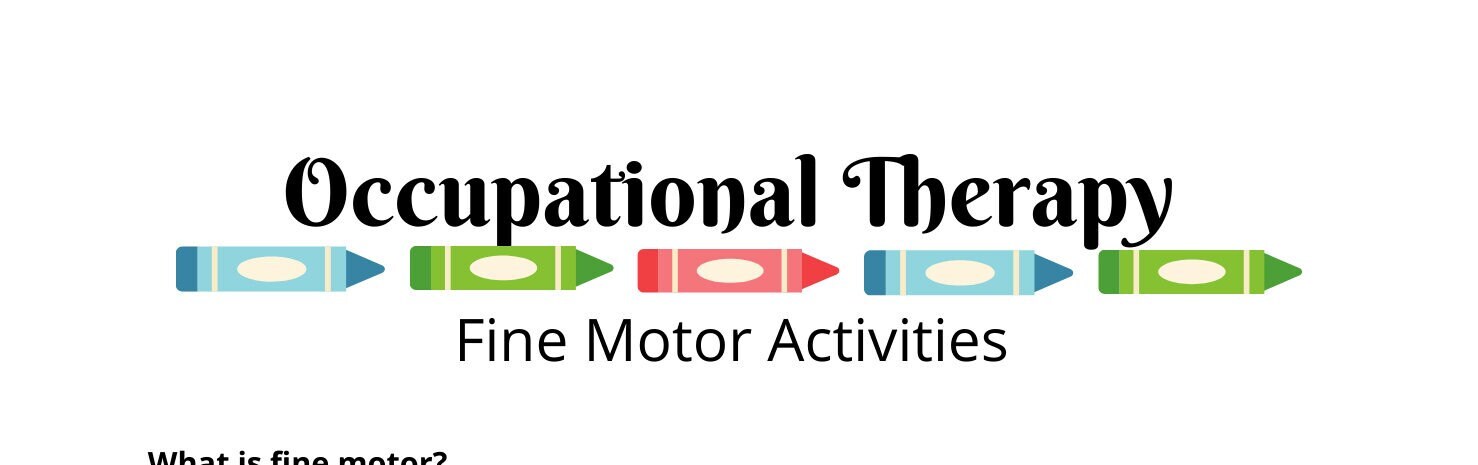 Occupational Therapy Fine Motor Activity Information Handout - Etsy