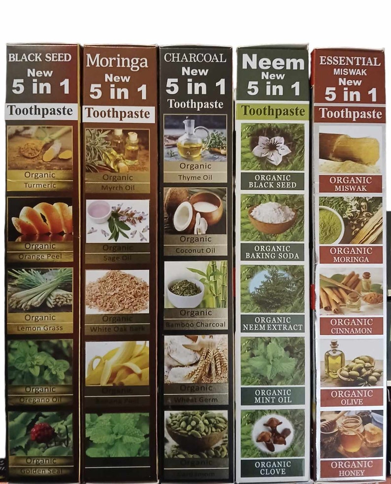 Organic Toothpaste Neem, Charcoal, Moringa, Black Seed, or Miswak - Etsy