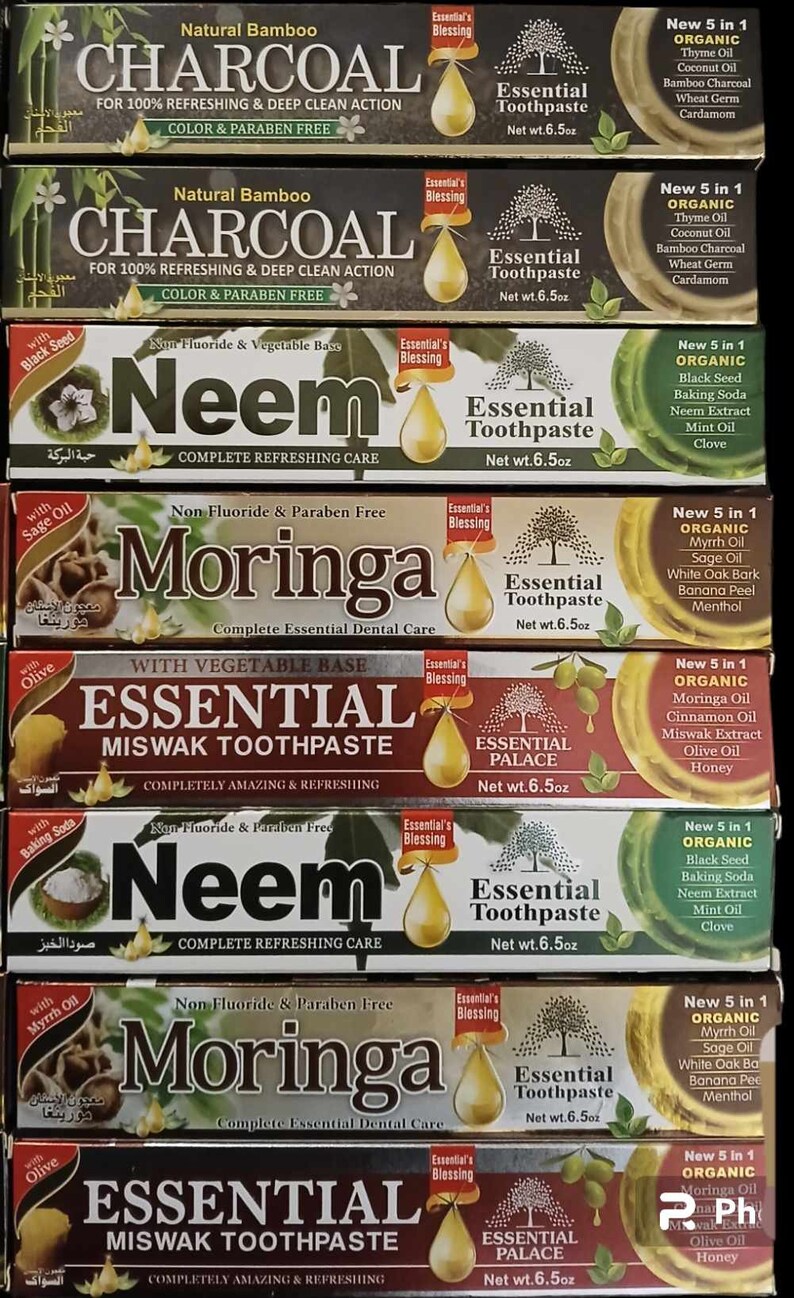 Organic Toothpaste Neem, Charcoal, Moringa, Black Seed, or Miswak - Etsy