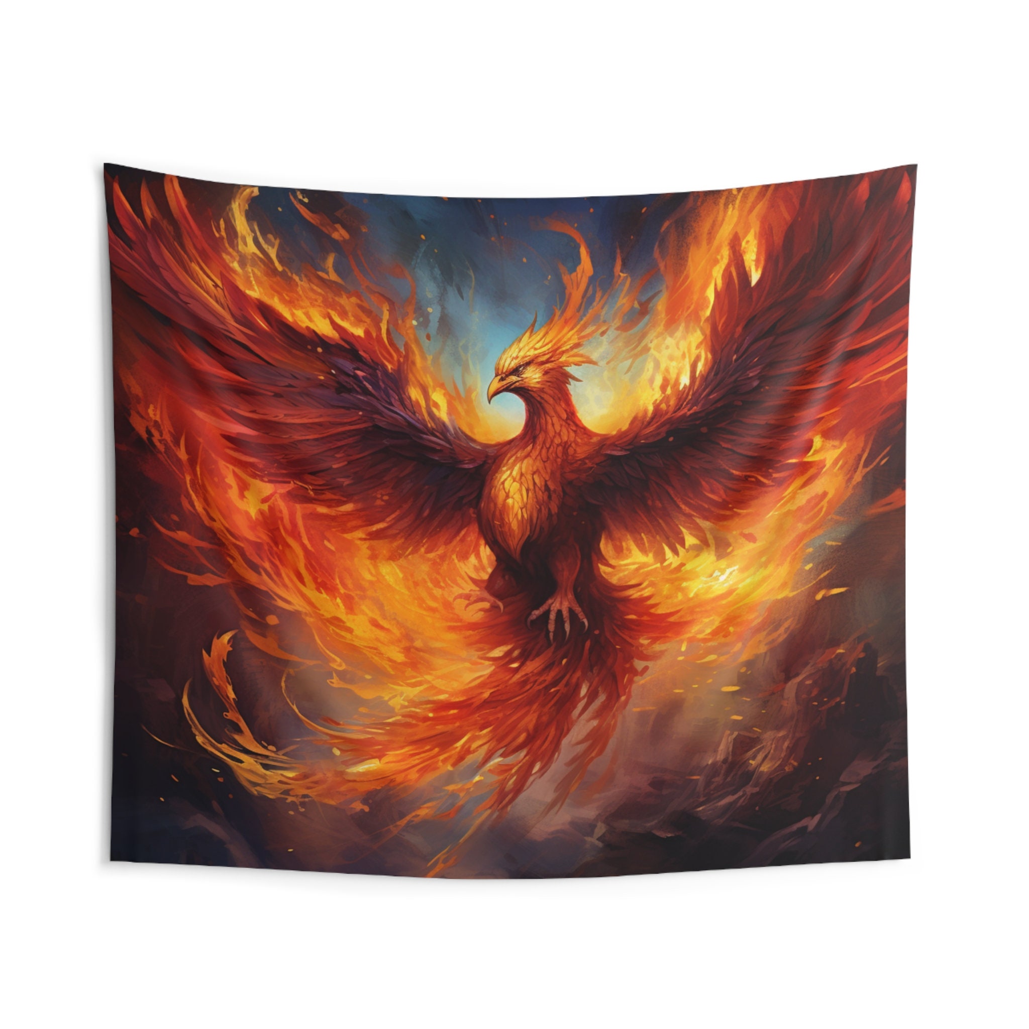 Fire Phoenix Wall Tapestry - Etsy