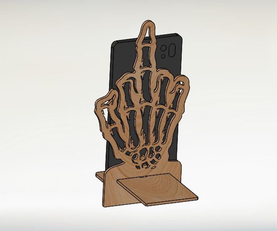 Middle Finger Dxf Svg Files Laser Cutting Phone Stand Holder - Etsy