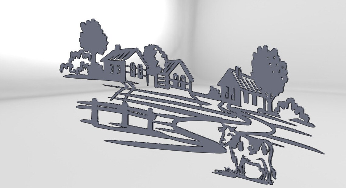 Farm Scene Svg Dxf Files Farm Dxf Laser Cut Farmer - Etsy Canada