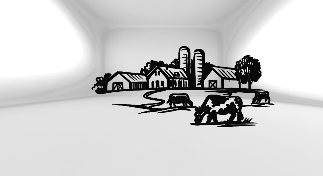 Farm Svg Dxf Files Farm Dxf Laser Cut Farmer Village - Etsy Canada