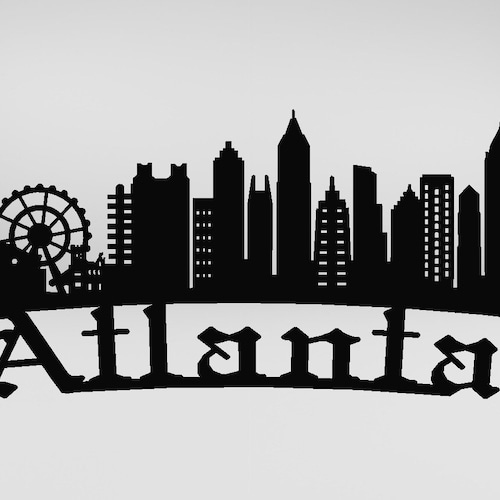 Atlanta Skyline Silhouette. Svg Png Eps Dxf Cut Files. - Etsy