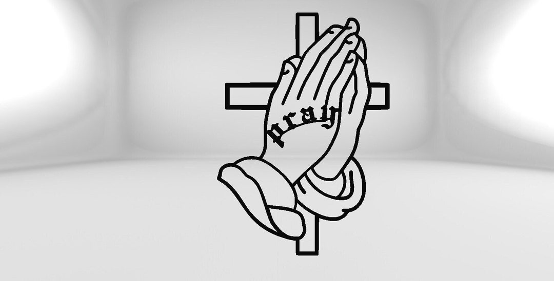 Pray Svg Dxf Files Praying Cross Religion Religious for Cnc - Etsy