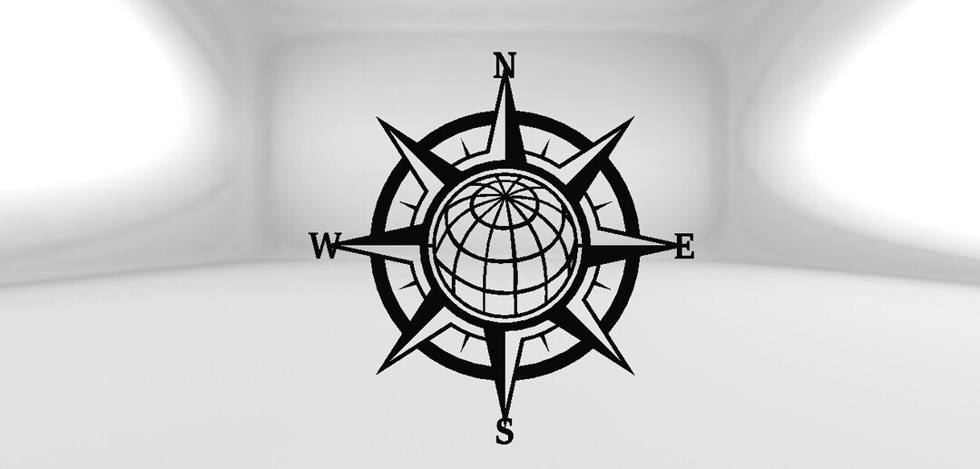 Compass Dxf Svg Png Files Laser Cut Nautical Compass - Etsy