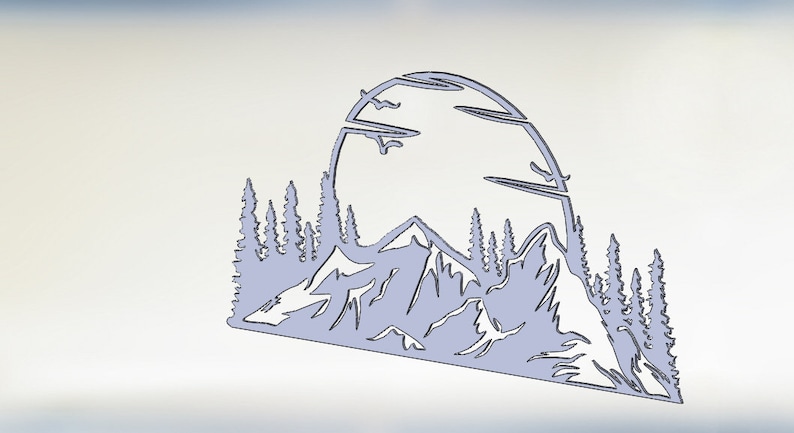 Berge Dxf Svg Png Dateien Berge Wald Laser cut dxf - Etsy Schweiz