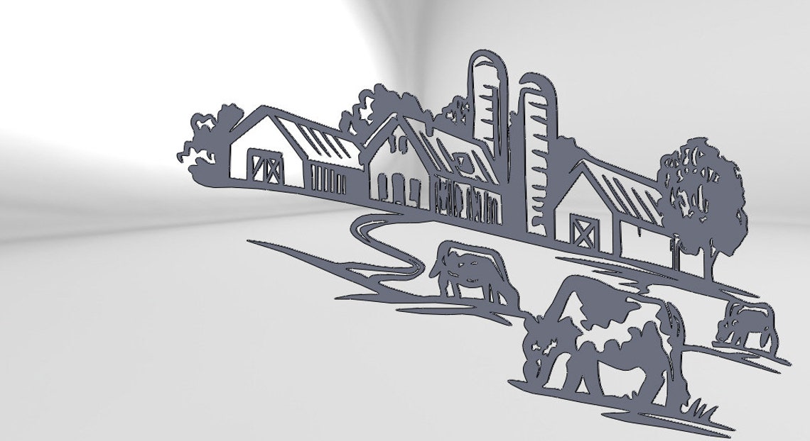 Farm Svg Dxf Files Farm Dxf Laser Cut Farmer Village - Etsy Canada