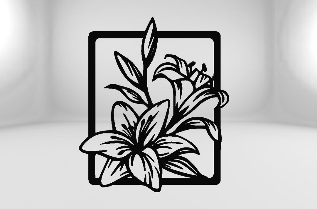 Flor Dxf Png Svg archivos Flores Svg Laser cut Wall art For - Etsy México