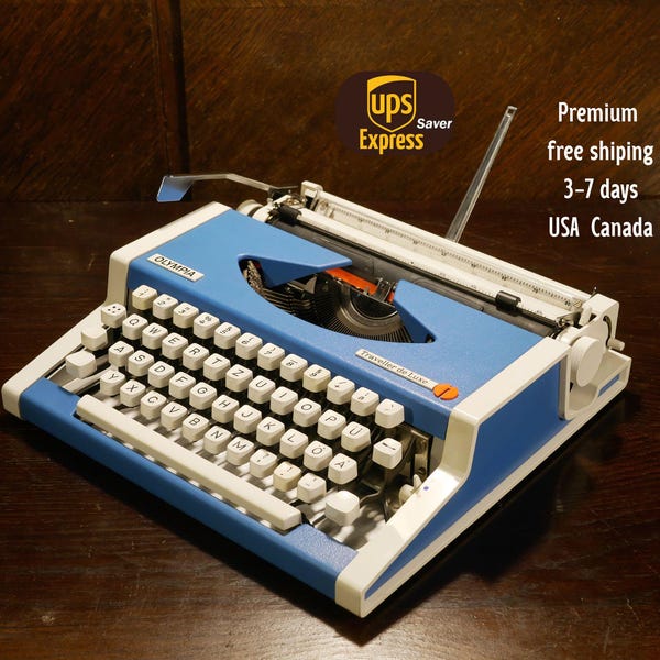 Blue Typewriter - Etsy