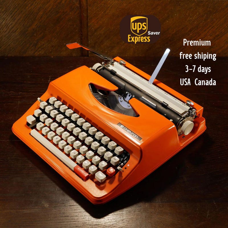 Orange Typewriter - Etsy