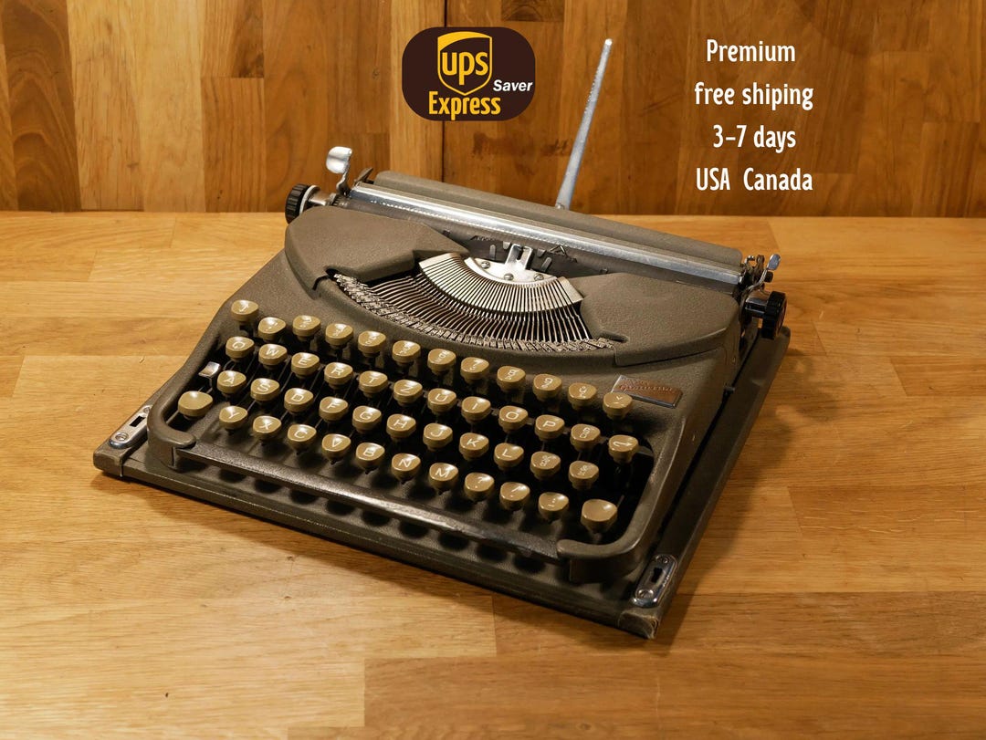 GROMA Gromina Compact Small Typewriter| Olive Typewriter Ultraportable ...