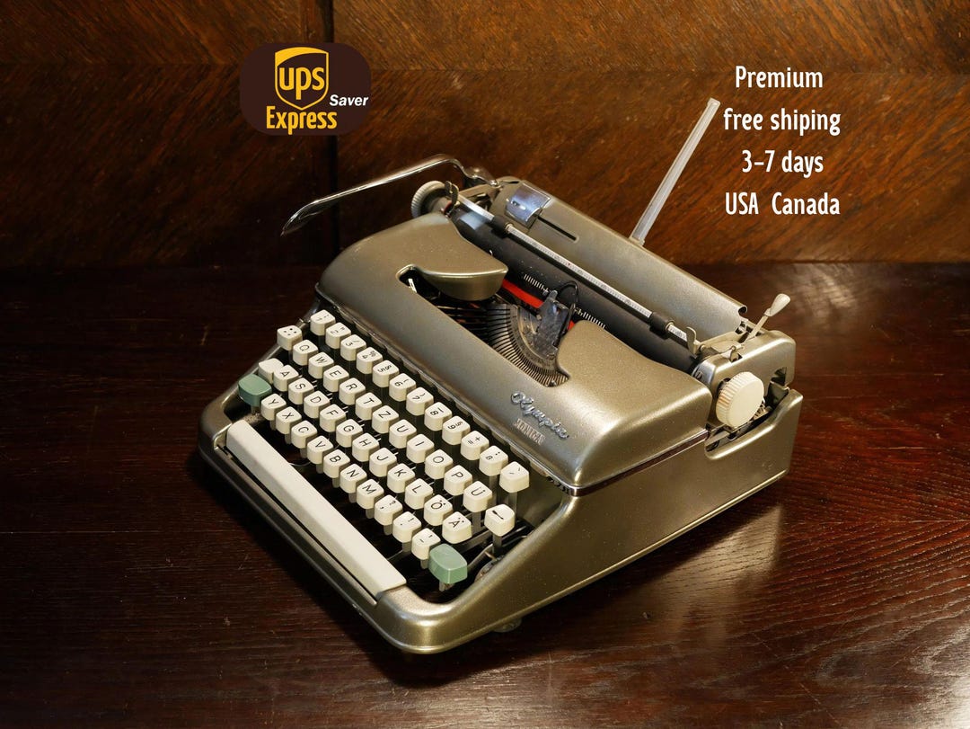 Typewriter OLYMPIA Monica Vintage Typewriter Olympia Typewriter 1950s ...