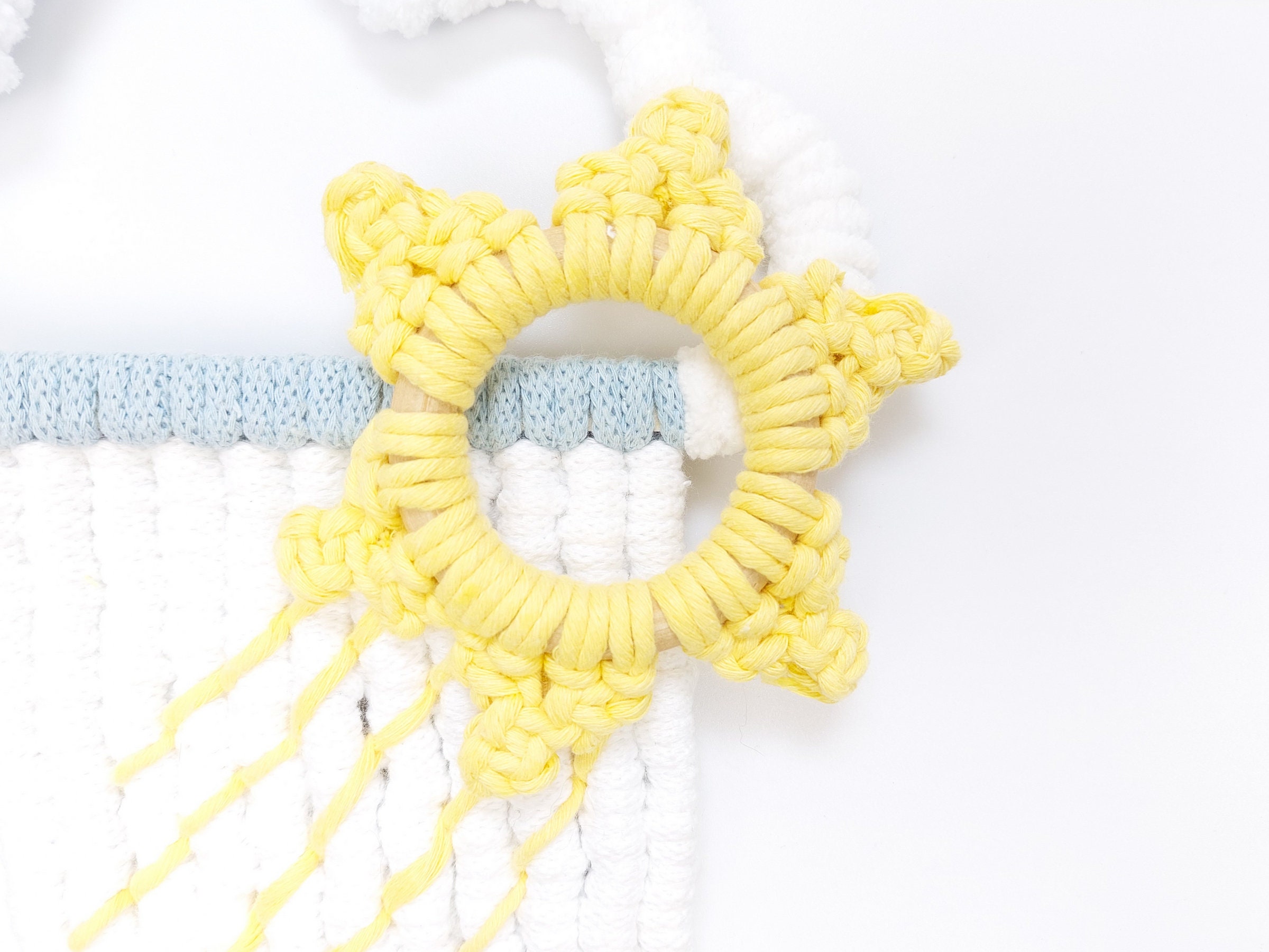 Macrame Gobelin Sunny Day, Childroom Scandi Boho Decor, Fluffy Cloud - Etsy