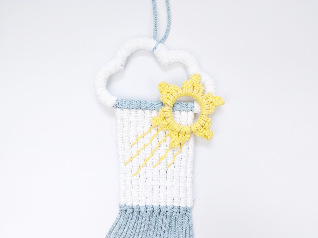 Macrame Gobelin Sunny Day, Childroom Scandi Boho Decor, Fluffy Cloud - Etsy