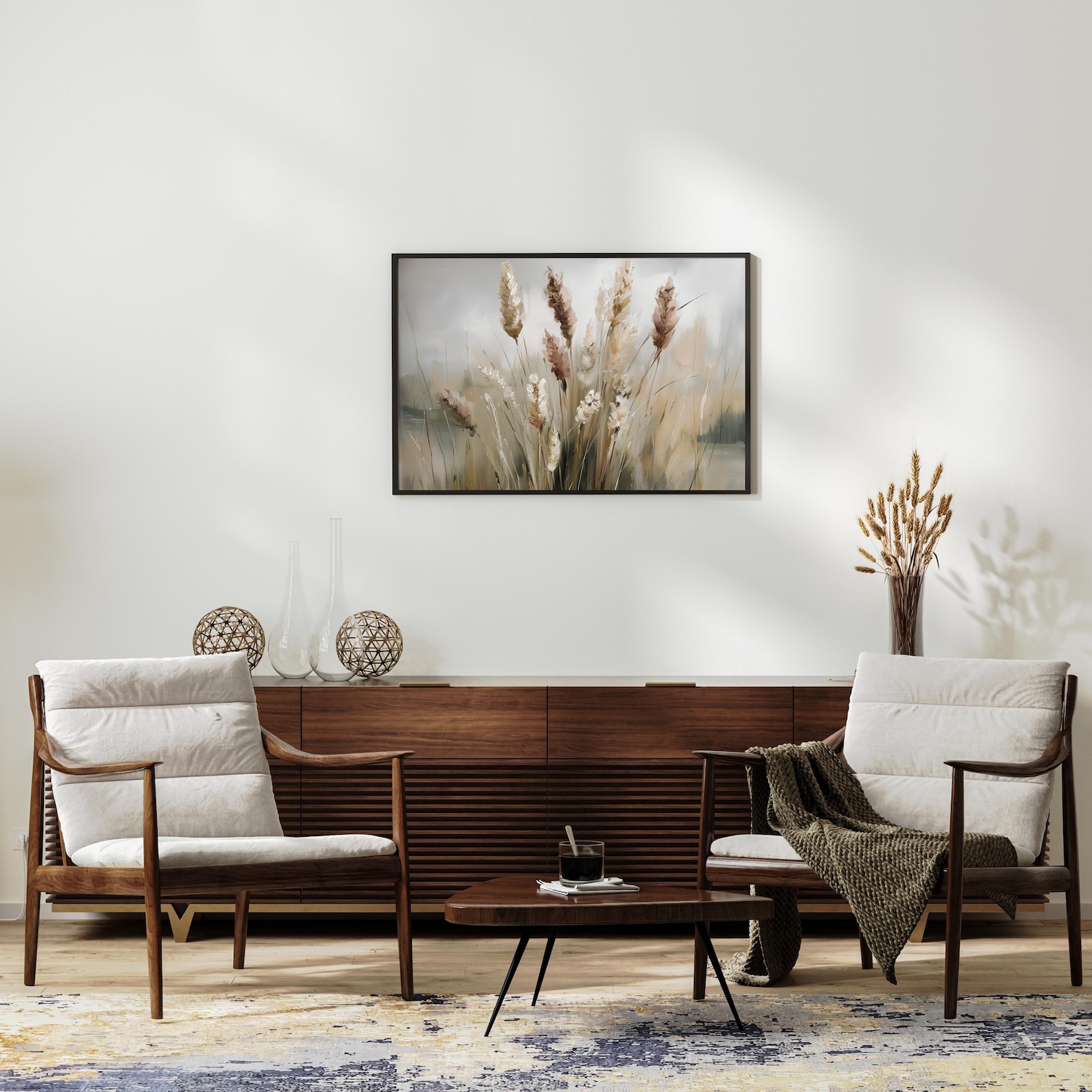 Horizontal Wheat Field Giclee Print – Neutral Botanical Wall Art ...