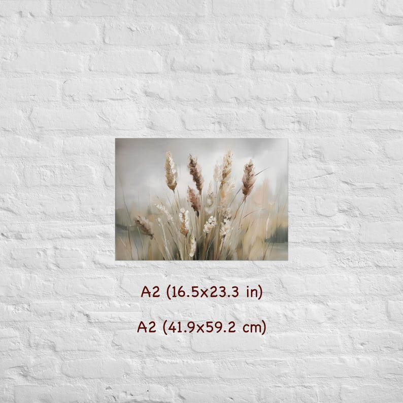 Horizontal Wheat Field Giclee Print – Neutral Botanical Wall Art ...