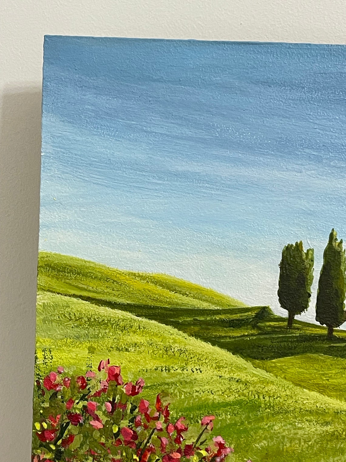 Green Tuscany Hills Acrylic Painting: Summer Landscape Home Decor ...