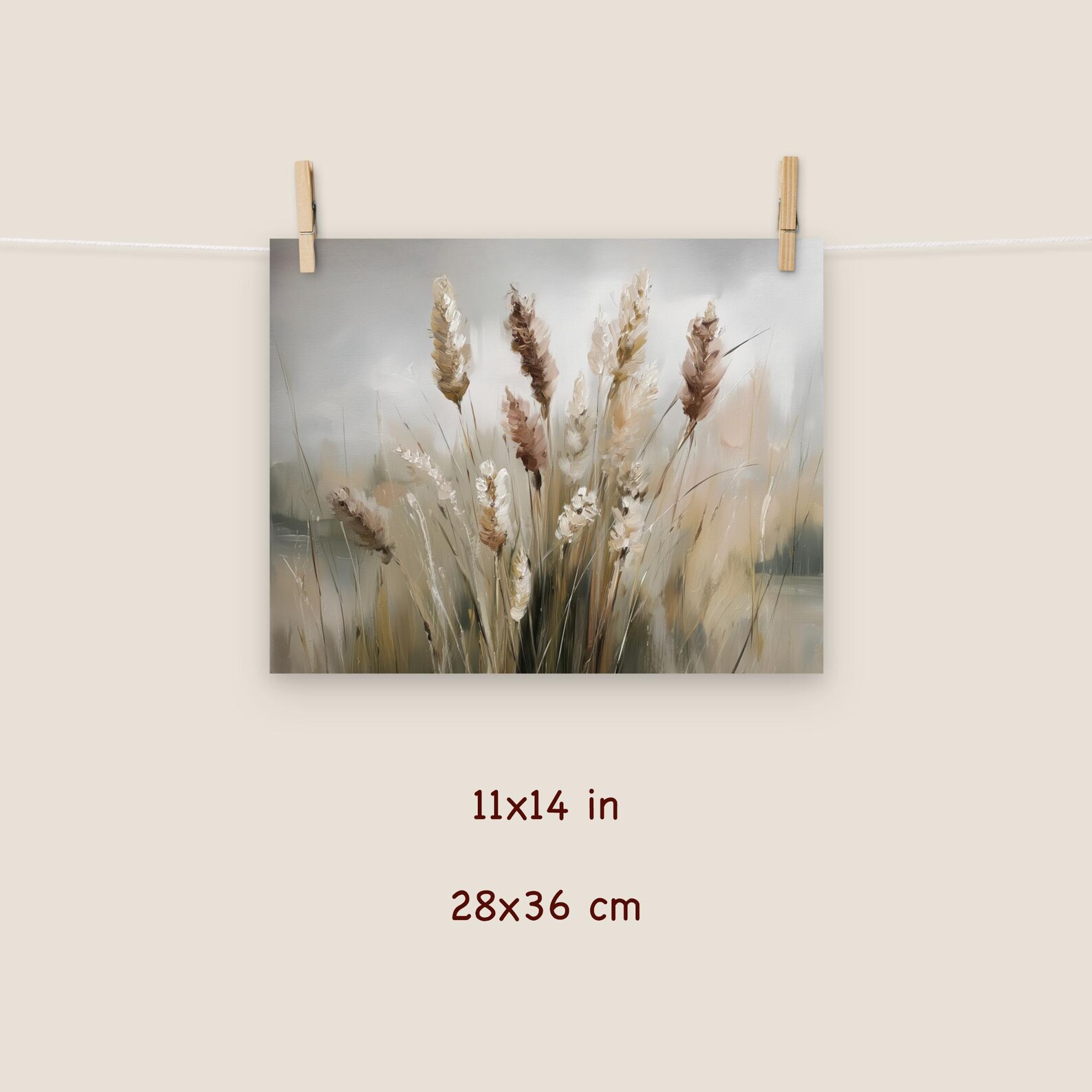 Horizontal Wheat Field Giclee Print – Neutral Botanical Wall Art ...