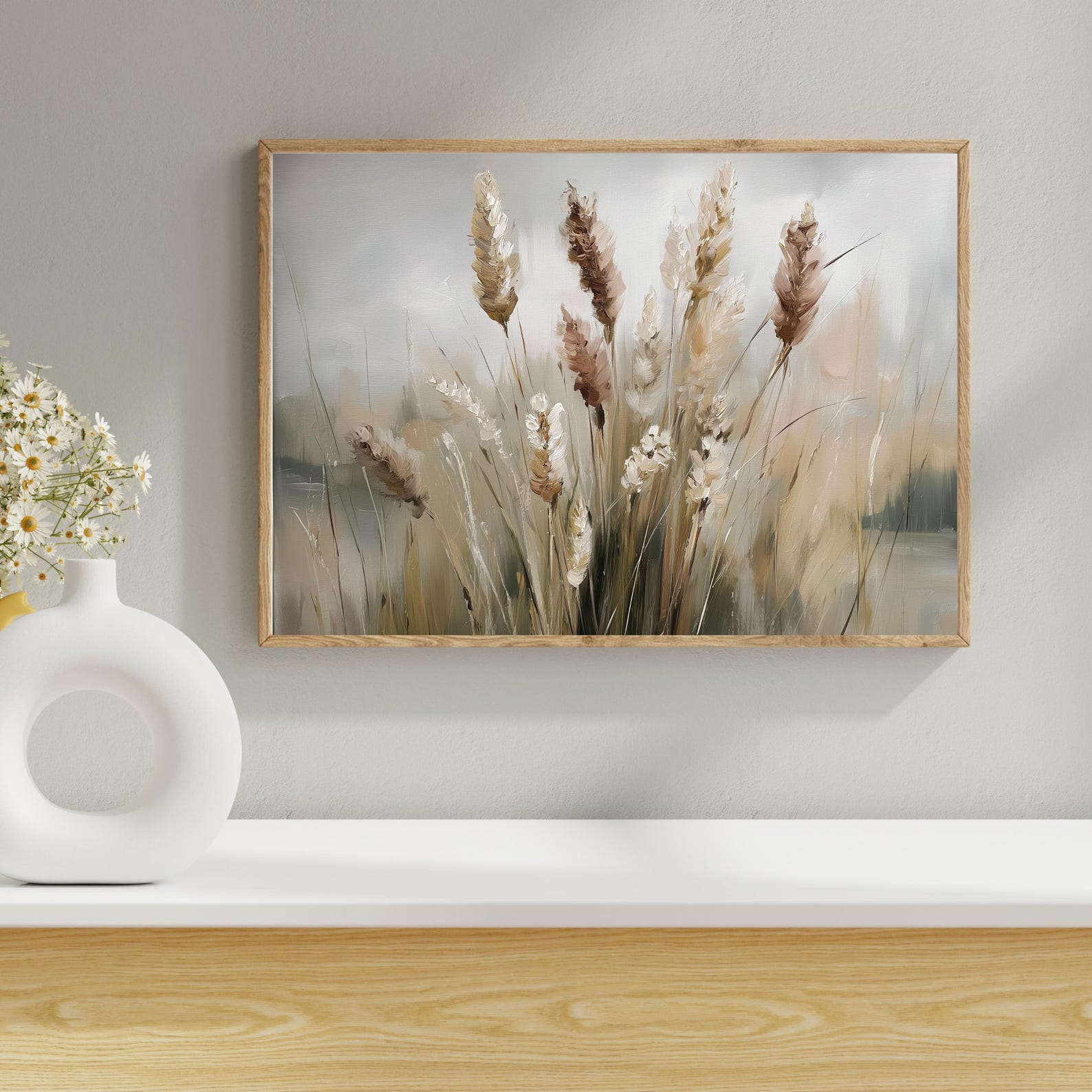 Horizontal Wheat Field Giclee Print – Neutral Botanical Wall Art ...