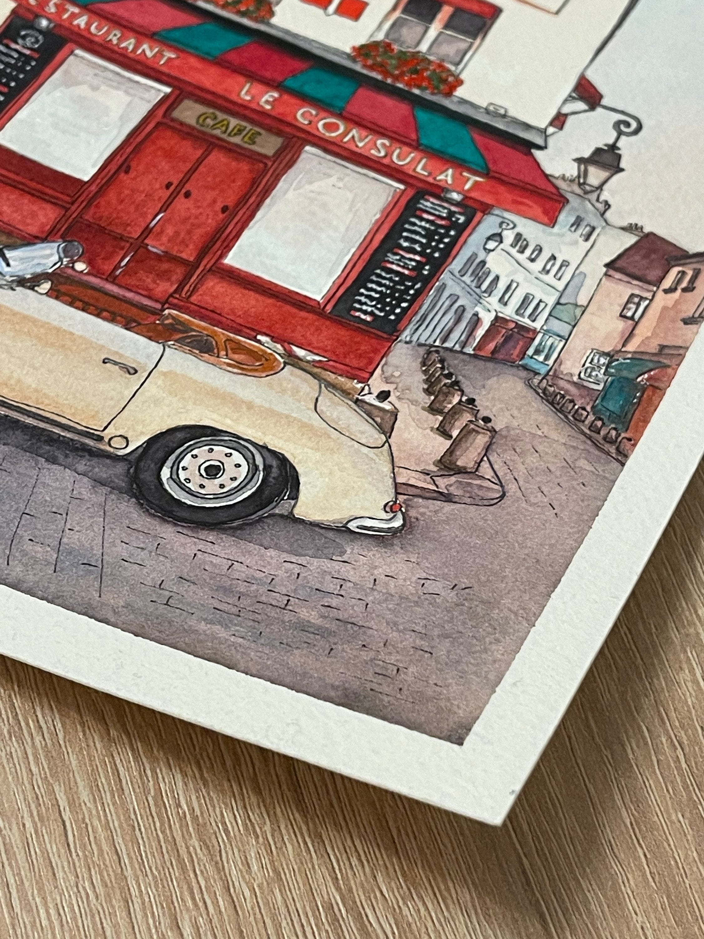 Parisian Cafe Watercolor Original Art Paris Montmartre - Etsy