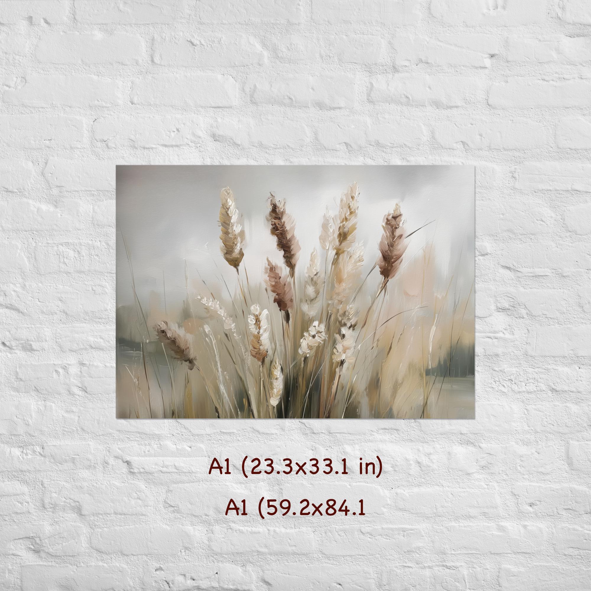 Horizontal Wheat Field Giclee Print – Neutral Botanical Wall Art ...