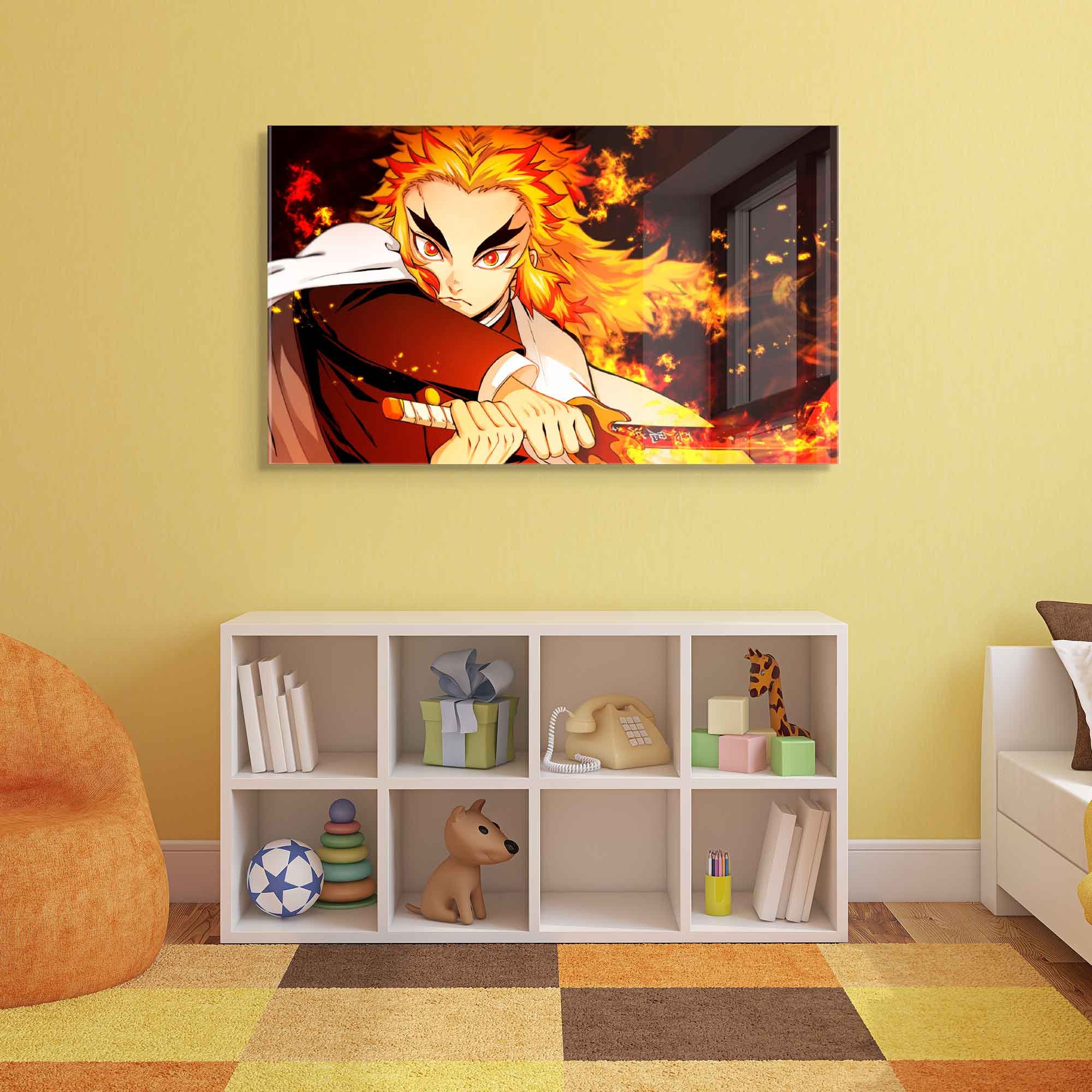 Tempered Glass Wall Art Demon Slayer Anime Decor Nursery - Etsy