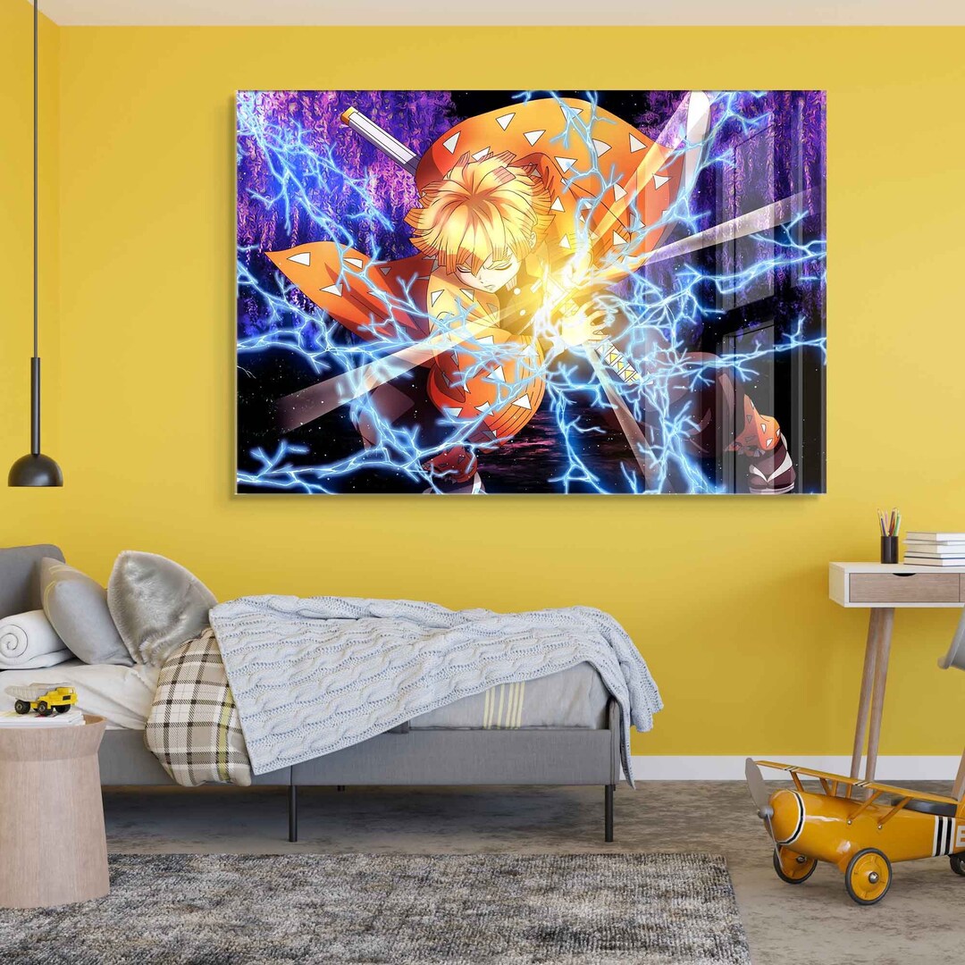 Tempered Glass Wall Art Demon Slayer Anime Decor Nursery - Etsy