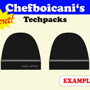Beanie Toque Mockup Pack: Vector Fashion Design Sketches (AI, SVG, PDF ...