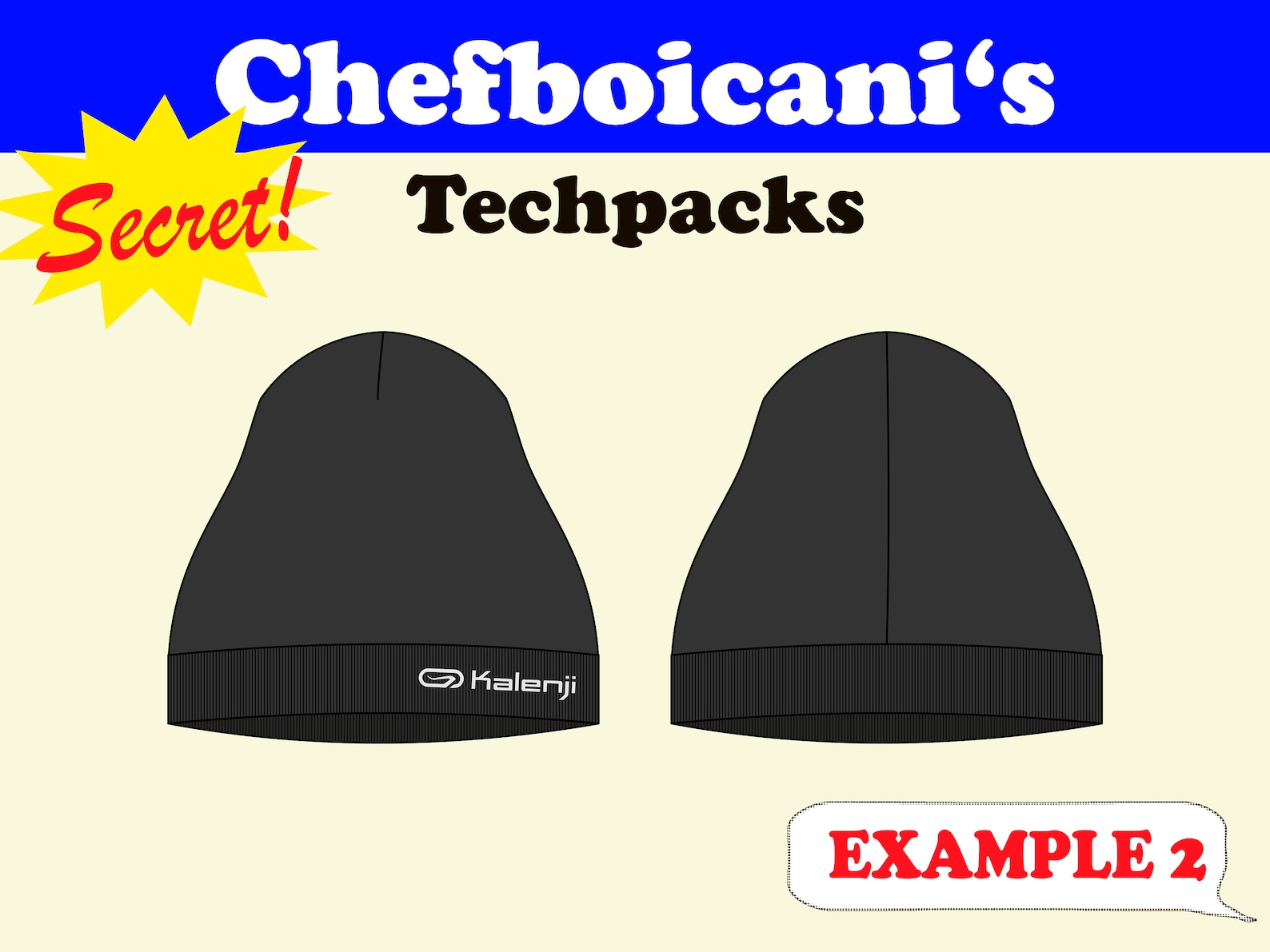 Beanie Toque Mockup Pack: Vector Fashion Design Sketches (AI, SVG, PDF ...