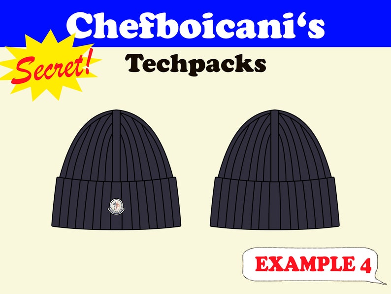 Beanie Toque Mockup Pack: Vector Fashion Design Sketches (AI, SVG, PDF ...