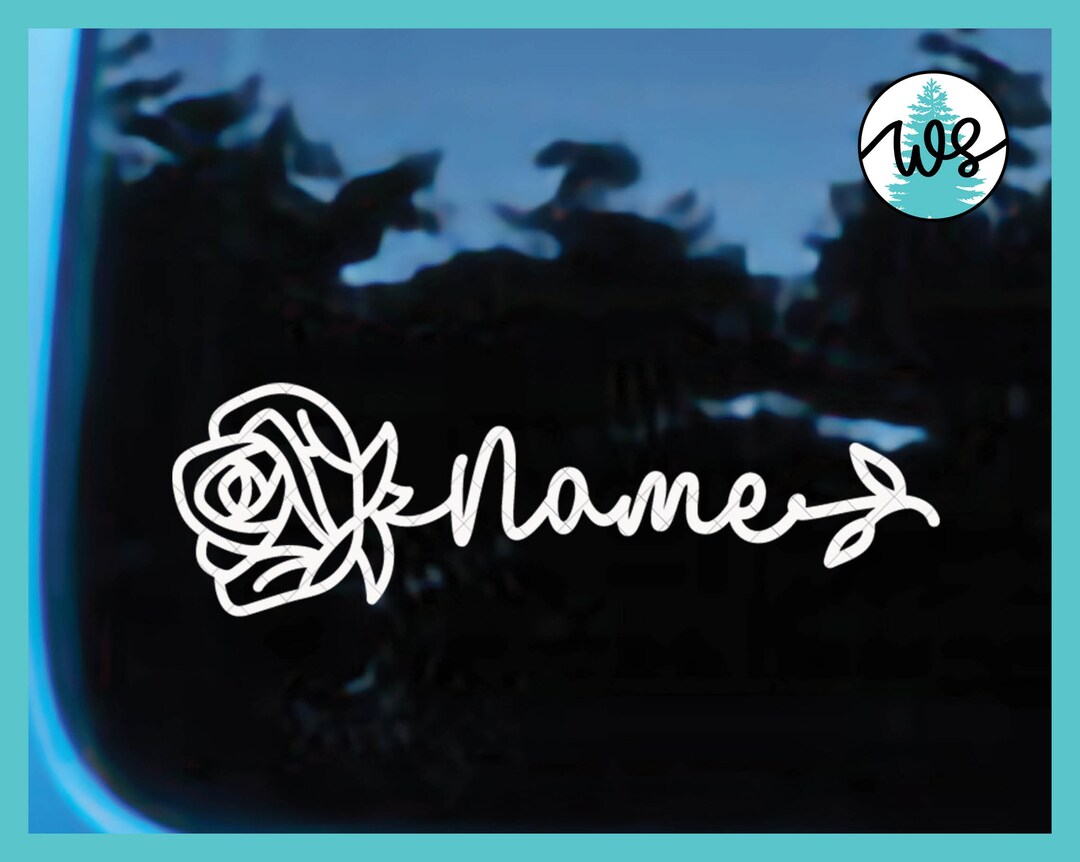 Rose Flower Decal, Custom Rose Flower Decal, Flower Car Decal, Flower ...